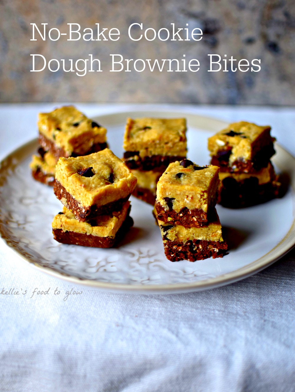 No Bake Cookie Dough Brownie Bites Recipe Food To Glow